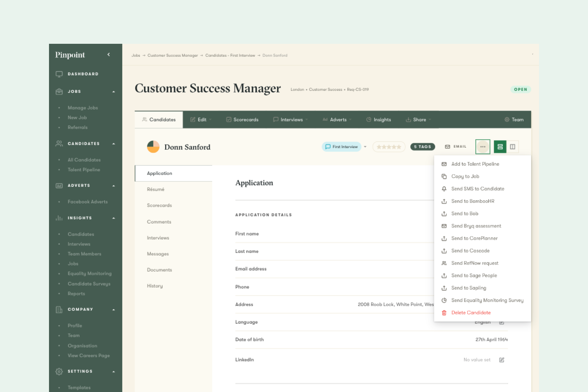 BambooHR Applicant Tracking System Integration | Pinpoint