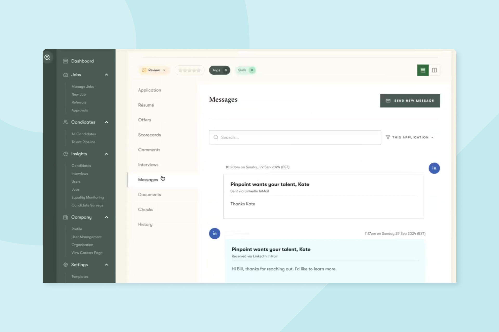 LinkedIn Recruiter & Jobs Applicant Tracking System Integration | Pinpoint